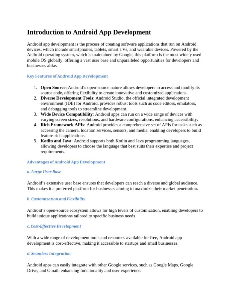 Introduction to Android App Development | PDF | Android (Operating System) | Mobile App