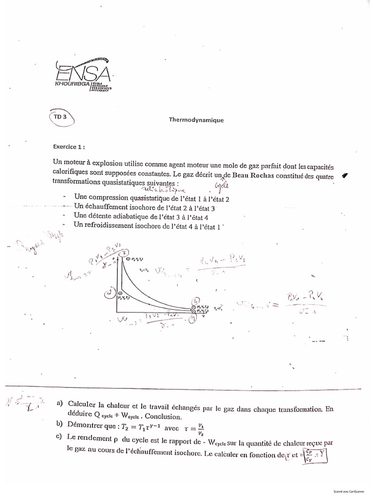 TD2 Thermodynamique | PDF