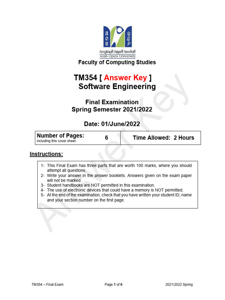 TM354 Final Other Spring21 22 Key | PDF | Peer To Peer | Software Development
