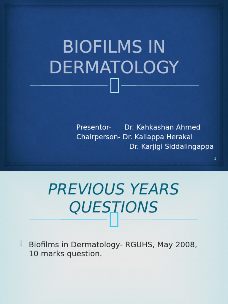 Biofilms in Dermatology | PDF | Biofilm | Staphylococcus Aureus