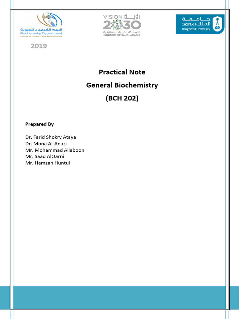 General Biochemistry Lab Guidelines | PDF | Carbohydrates | Buffer Solution