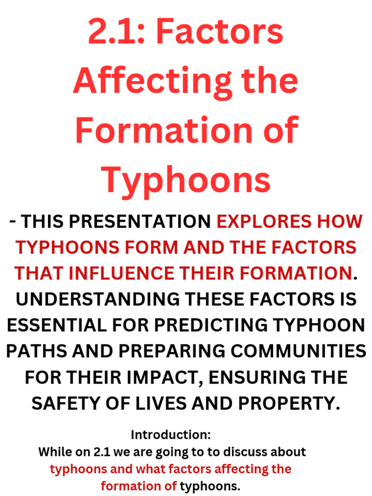 2.1: Factors Affecting The Formation of Typhoons | PDF | Tropical Cyclones | Wound