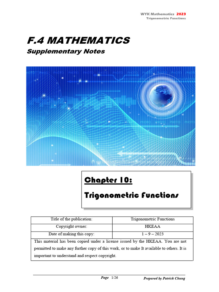 F4 Core Ch10 Eng Solution | PDF | Trigonometric Functions | Trigonometry