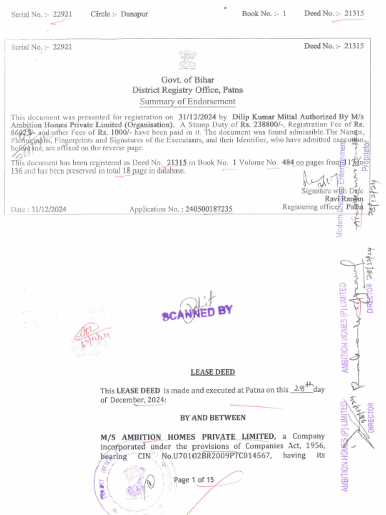 Registered Lease Deed | PDF