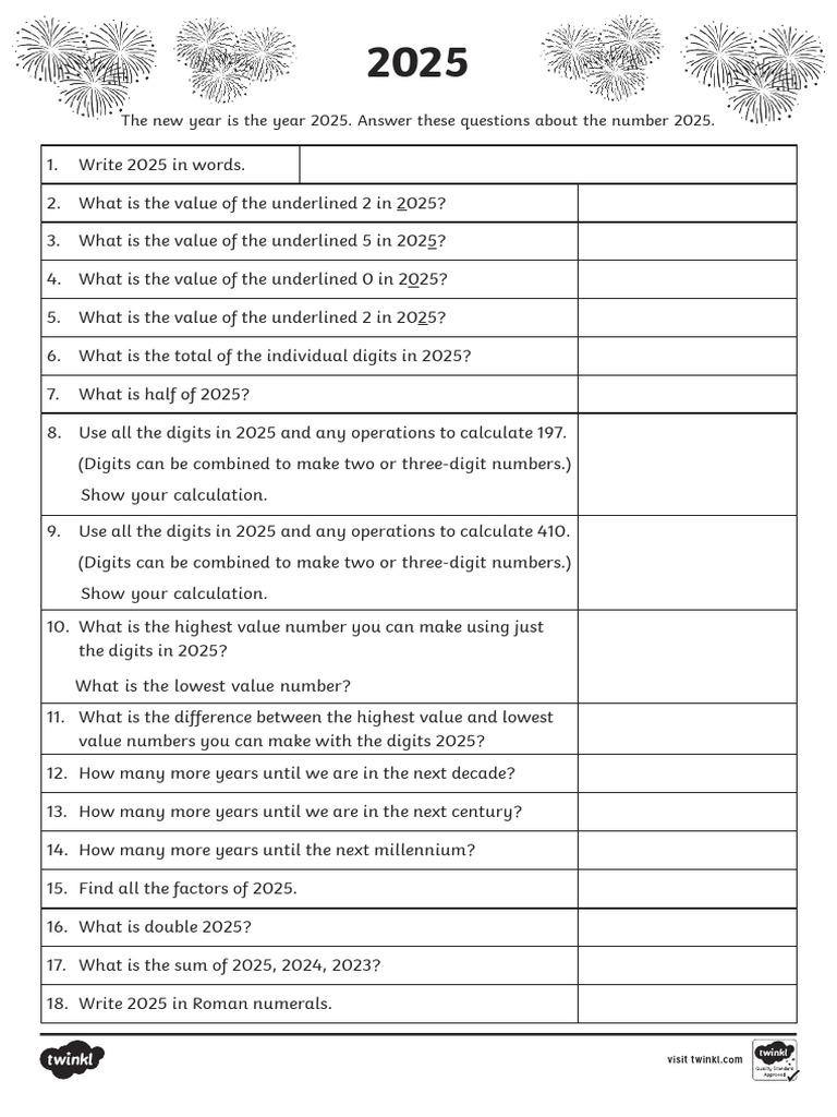 t2-m-4832-the-year-2025-number-fact-challenge-activity-sheet_ver_11 | PDF | Mathematics | Arithmetic