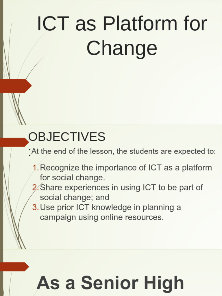 LESSON 3 - ICT As Platform For Change | PDF | Citizenship | Cyberspace
