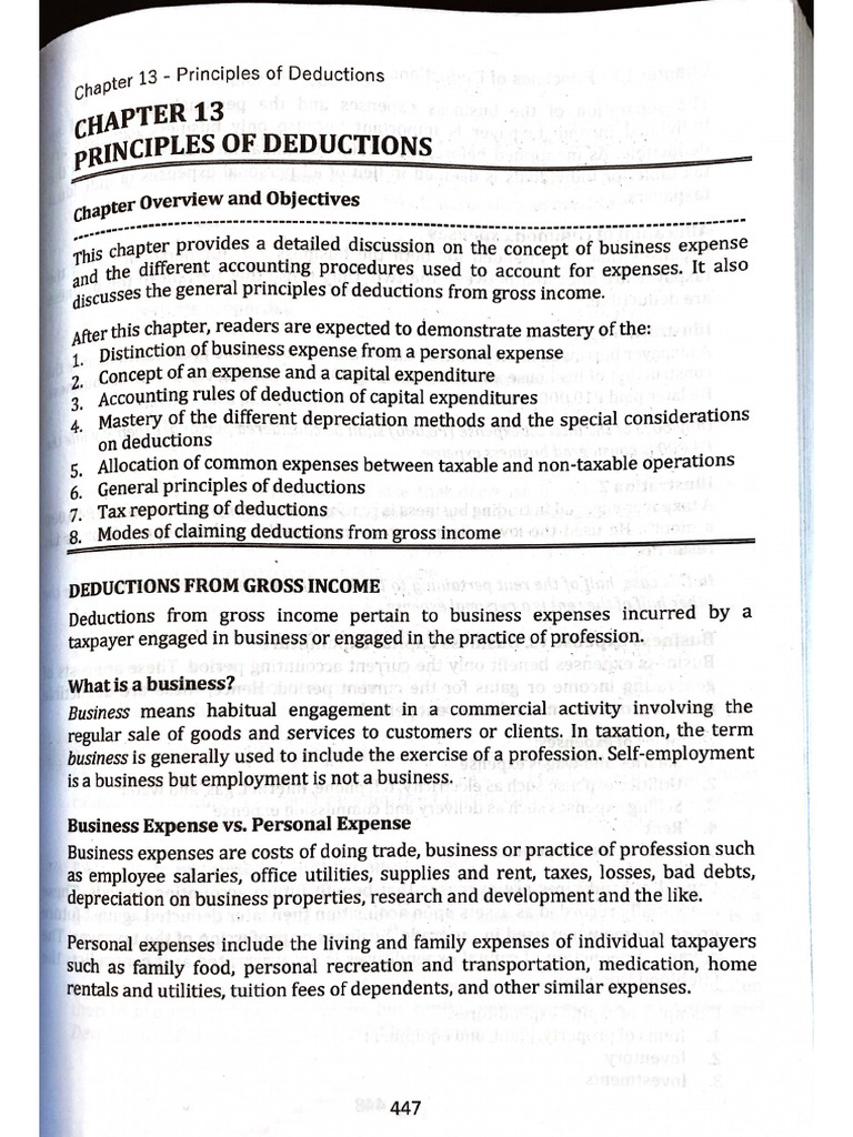Chapter 13-Principles of Deductions | PDF