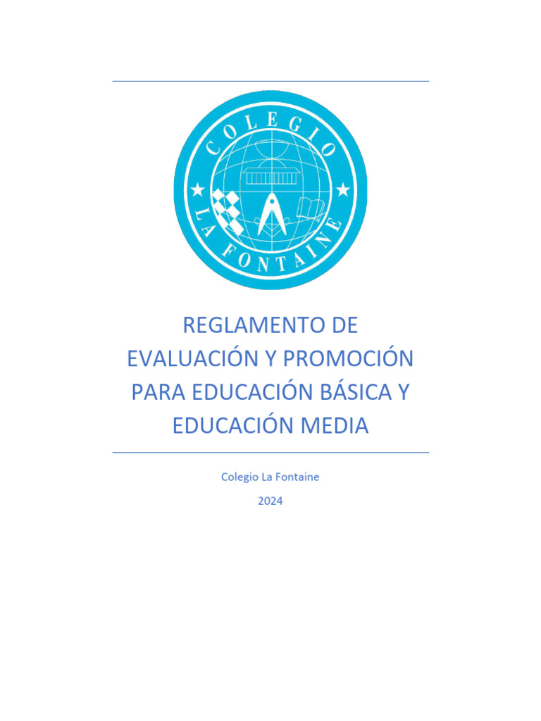 Reglamento de Evaluacion y Promocion Colegio La Fontaine 2024 | PDF | Evaluación | Enseñando