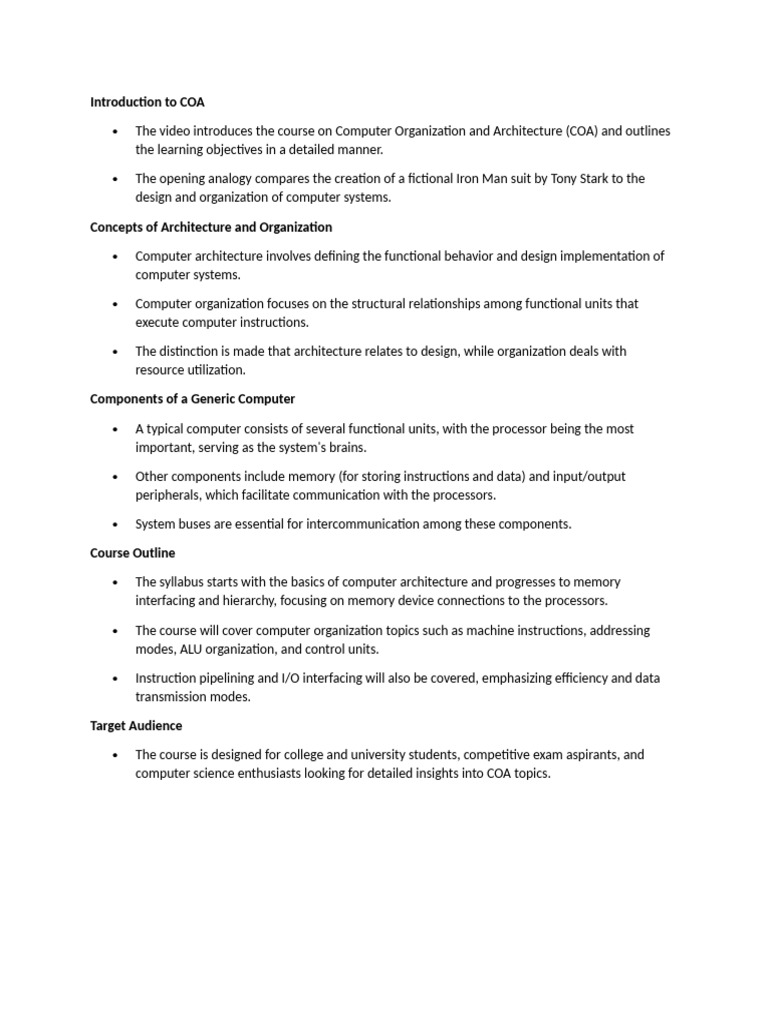 Introduction to COA | PDF | Central Processing Unit | Computer Data Storage