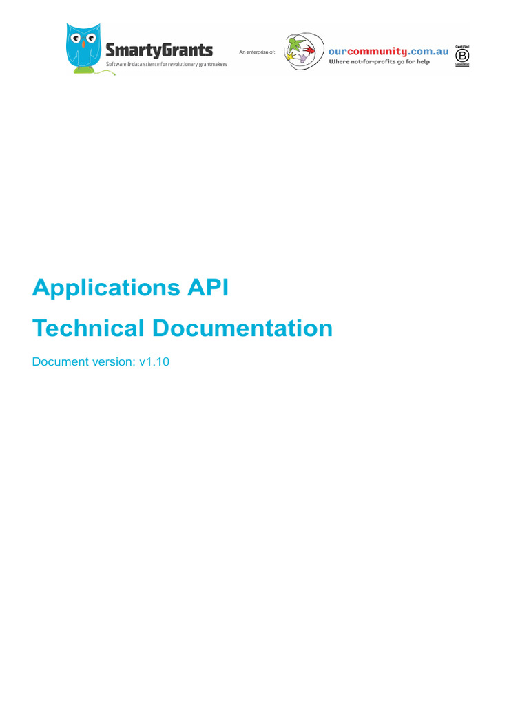 Applications API - Developer Guide v1.10 | PDF | Json | Software Engineering