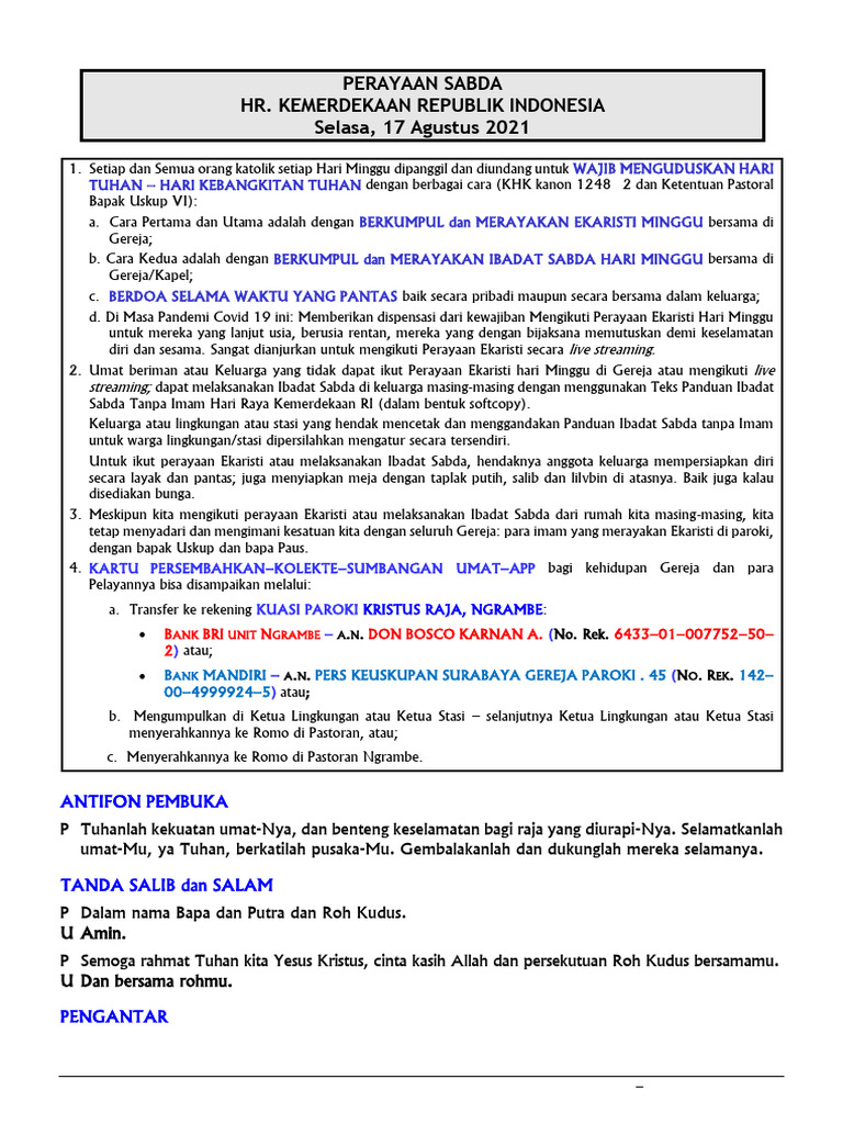 Panduan Ibadat Sabda Katolik | PDF