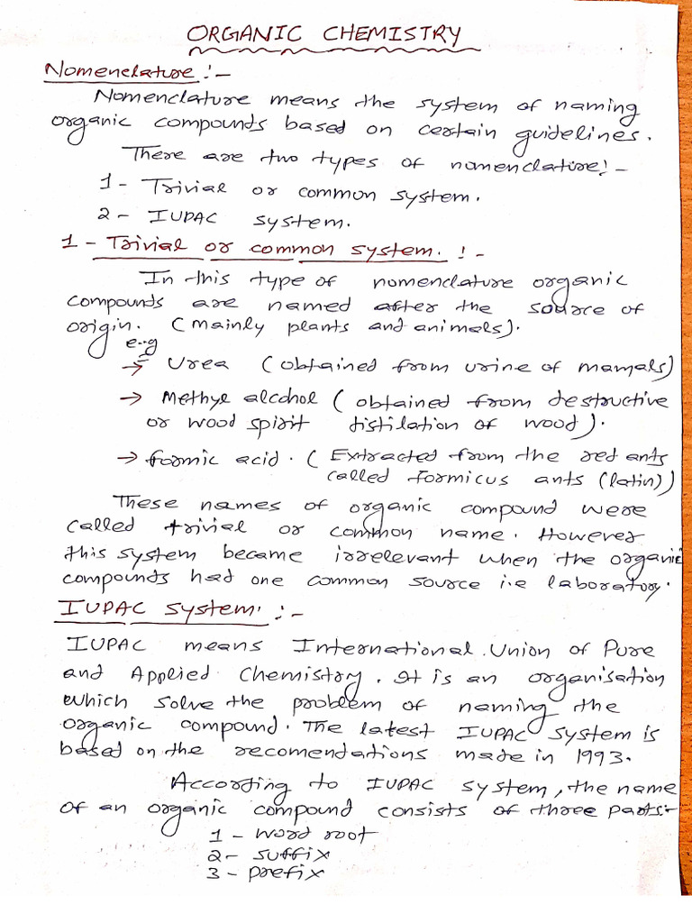IUPAC System of Nomenclature | PDF