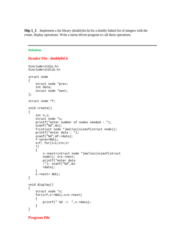 Sybcs Ds Slips Solutions 2022 23 | PDF | Queue (Abstract Data Type) | Computer Programming