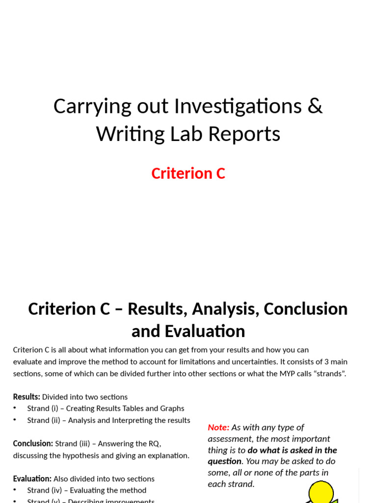Carrying Out Investigations Writing Lab Reports - Criterion C | PDF | Accuracy And Precision ...