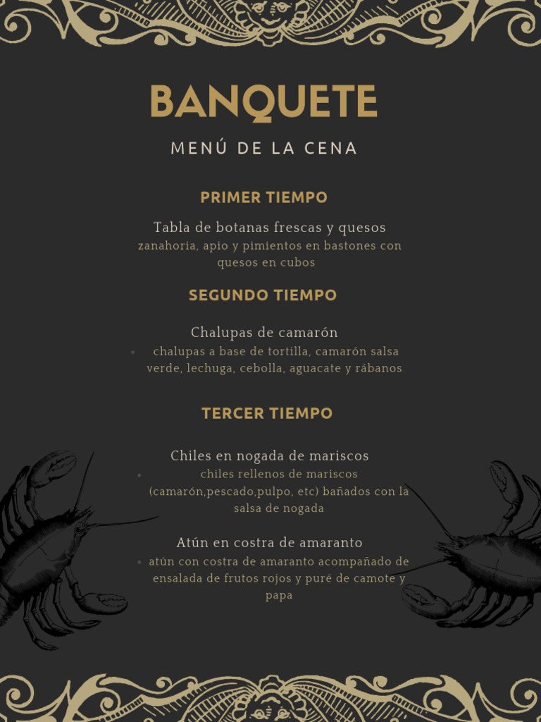 Menú Banquete | PDF