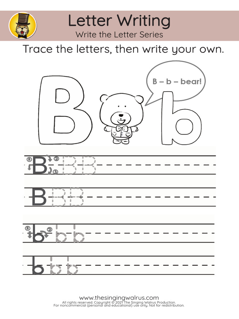 Write The Letter B | PDF