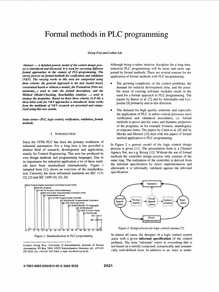 Formal Methods in PLC Programming | PDF | Formal Methods | Formal Verification