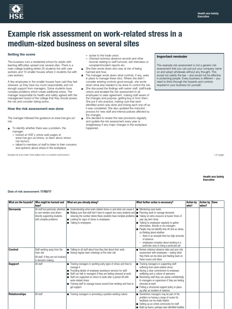 learning-with-care-risk-assessment | PDF | Occupational Safety And ...
