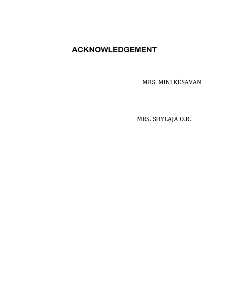 Acknowledgement | PDF