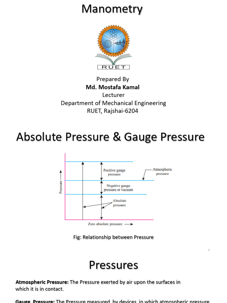 5.Pressure Measurement- Manometry | PDF | Pressure Measurement | Pressure