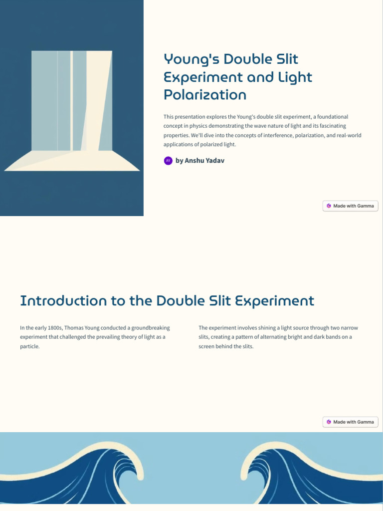 Youngs Double Slit Experiment and Light Polarization | PDF ...