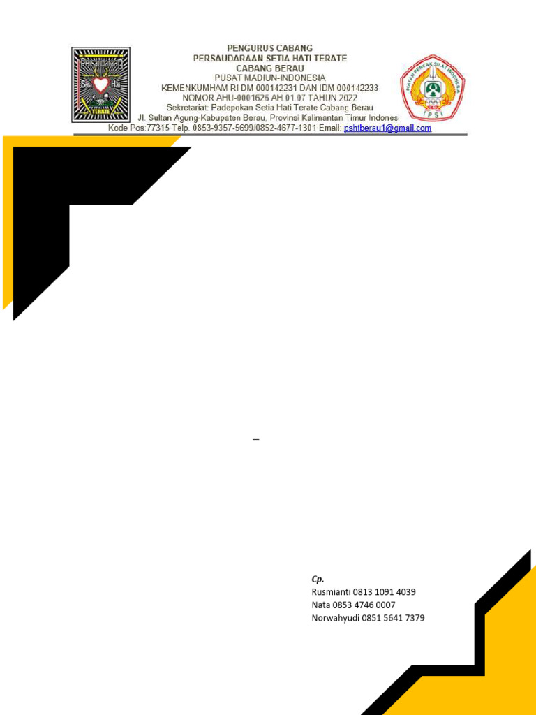 JUKNIS SH TERATE CUP 2024-1 | PDF