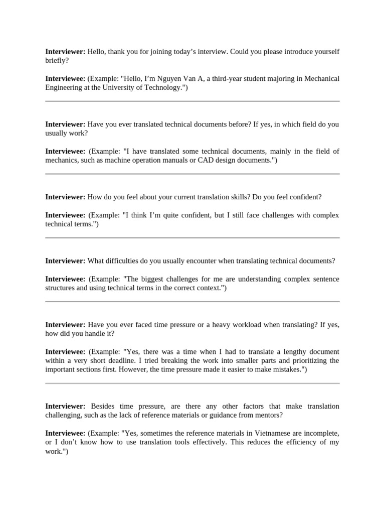 Interviewer | PDF | Translations | Cognition
