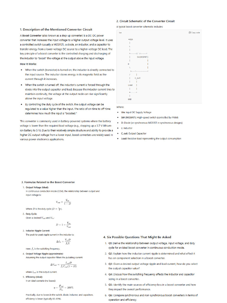 Boost Converter Details | PDF
