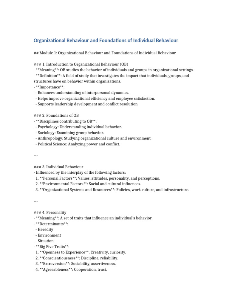 Understanding Organizational Behavior | PDF | Organizational Behavior ...