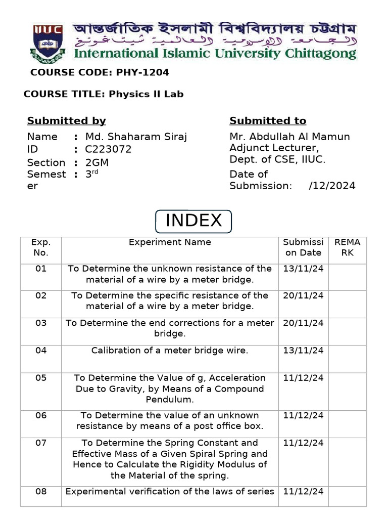 TUSI PHYSICS index | PDF