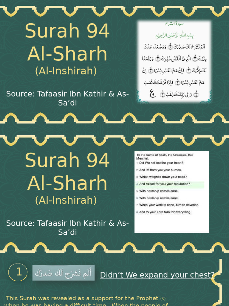 AI Tafseer Lesson 6 - Surah 94 | PDF | Muhammad | Worship