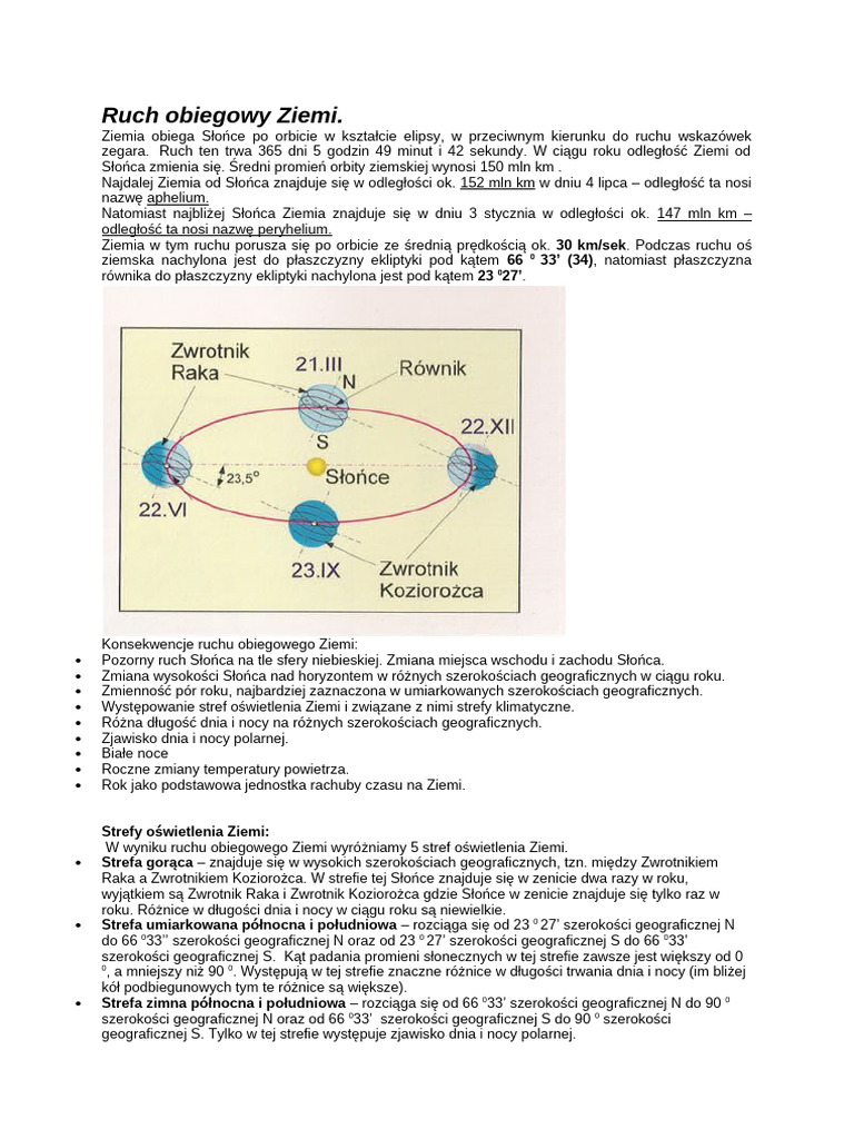 Ruch Obiegowy Ziemi | PDF