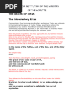 Rites of Installation of Acolytes | PDF | Eucharist | Mass (Liturgy)