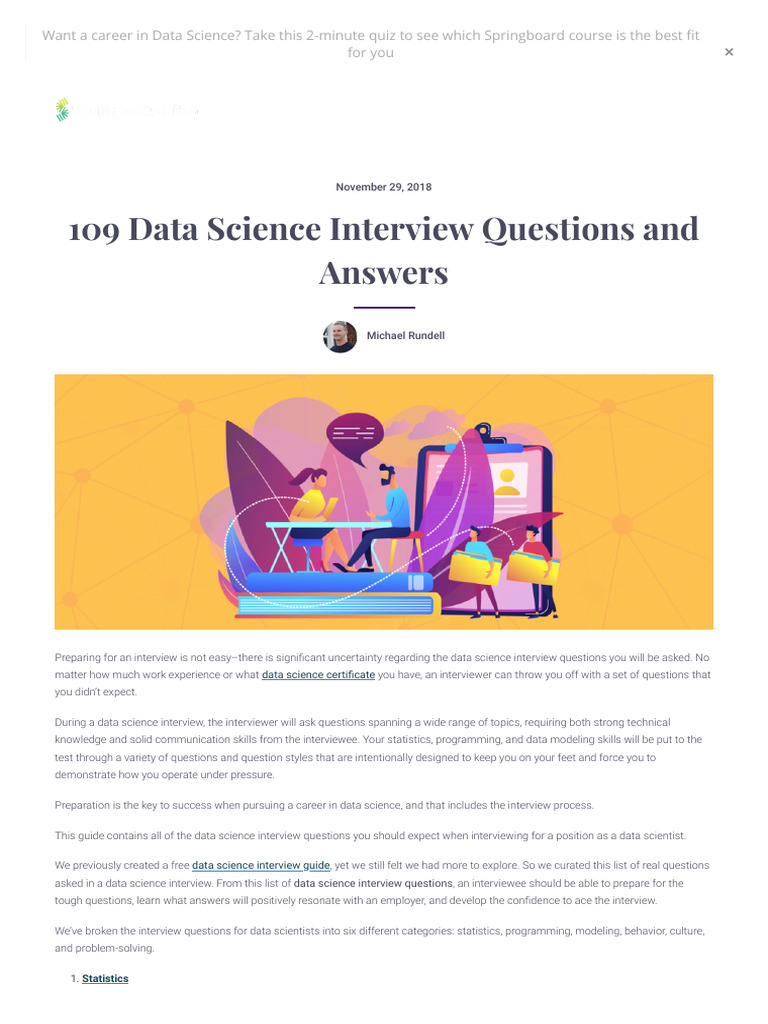 Data Science Interview Prep Guide | PDF | Linear Regression ...