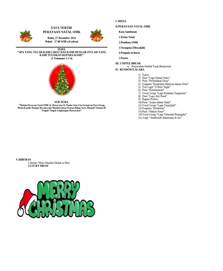 TATA TERTIB ACARA OMK STASI LBN SORMIN | PDF