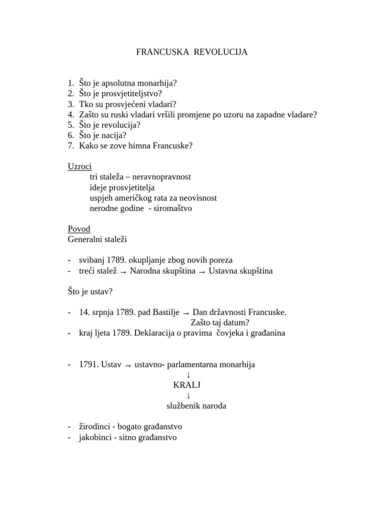 FRANCUSKA REVOLUCIJA | PDF