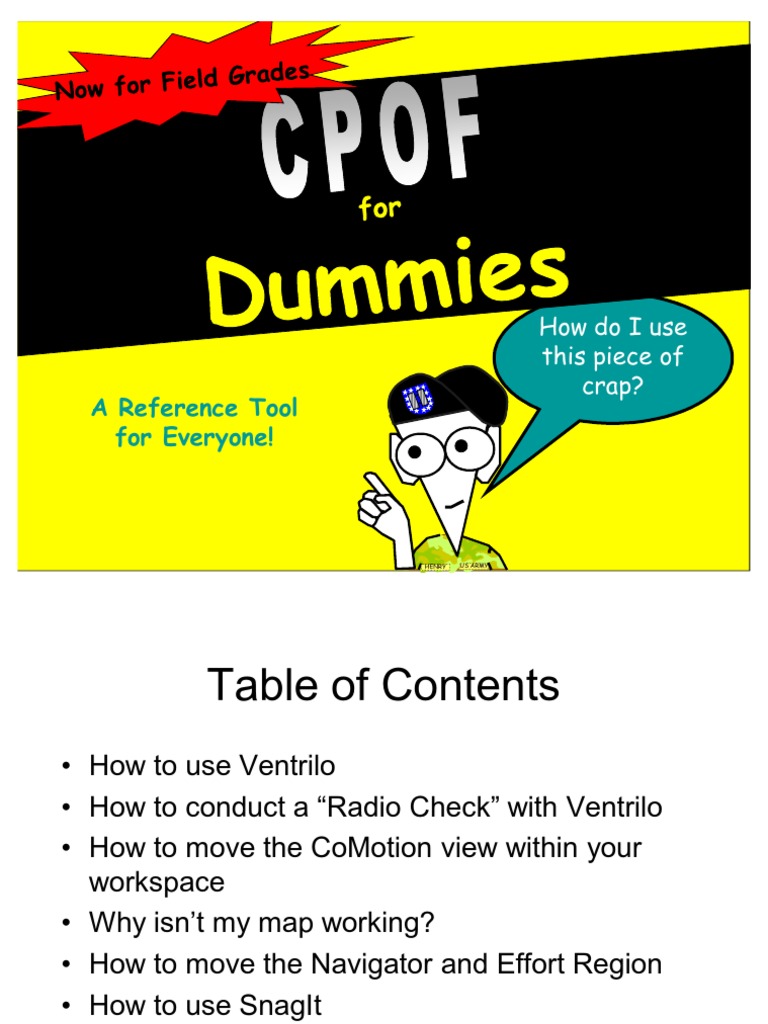 CPOF for Dummies | Button (Computing) | Microsoft Power Point