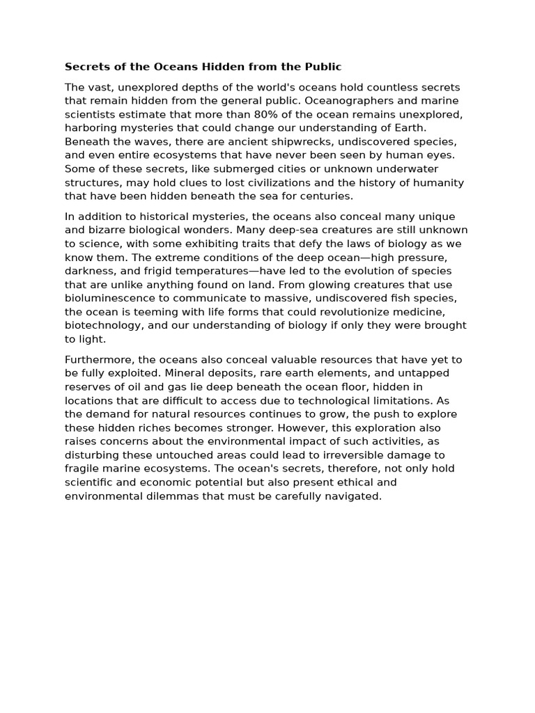 Secrets of The Oceans Hidden From The Public | PDF