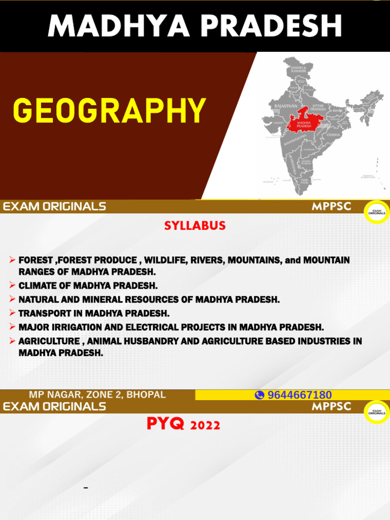 Madhya Pradesh Geography Chapter 1 Introduction (1 - 28794150 - 2024 ...