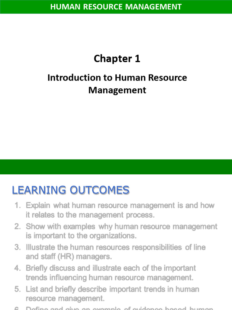 HRM Chapter-1 | PDF | Human Resource Management | Human Resources