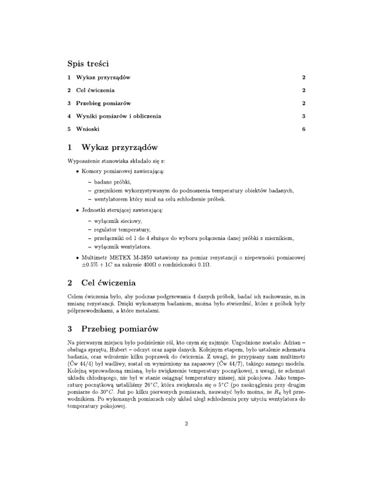 044A Przyklad Sprawozdania 002 | PDF