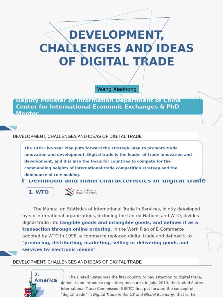 4 - 1 - DEVELOPMENT, CHALLENGES AND IDEAS OF DIGITAL TRADE Wang Xiaohong | PDF | Outsourcing | E ...