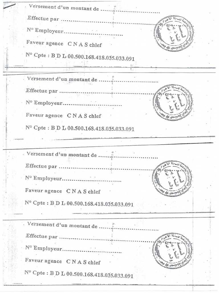 Versement Cnas BDL | PDF