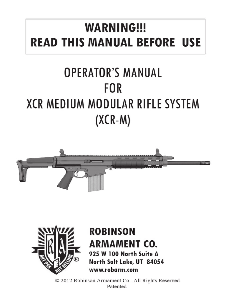 Robinson Armaments XCR 308 Winchester | PDF | Gun Barrel | Rifle