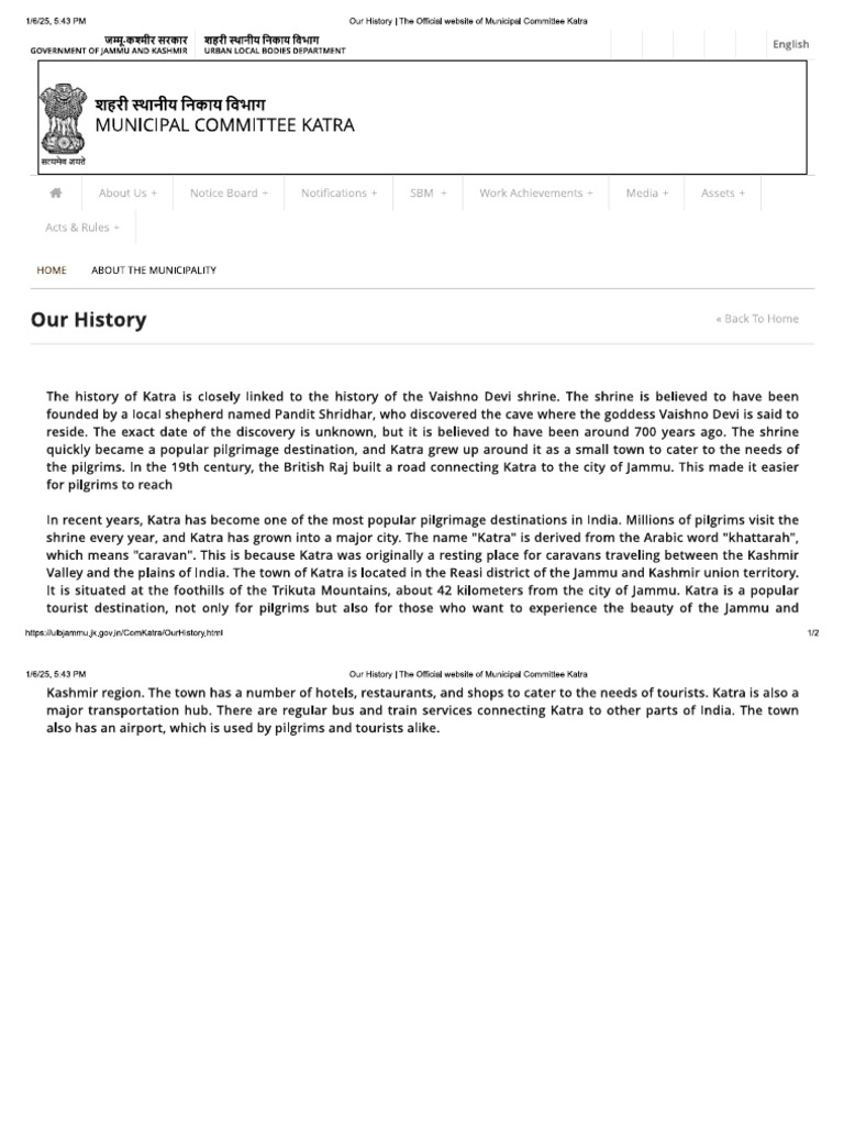 Histort Katra town | PDF