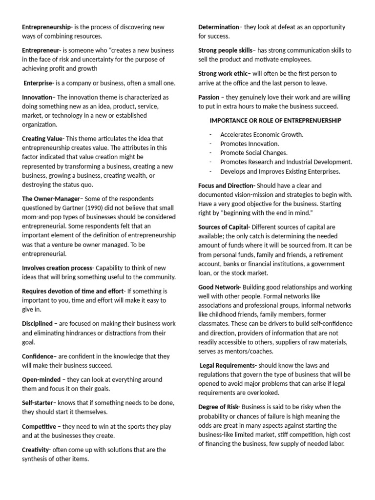 1st Quarter Reviewer ENTREP | PDF | Entrepreneurship | Brand