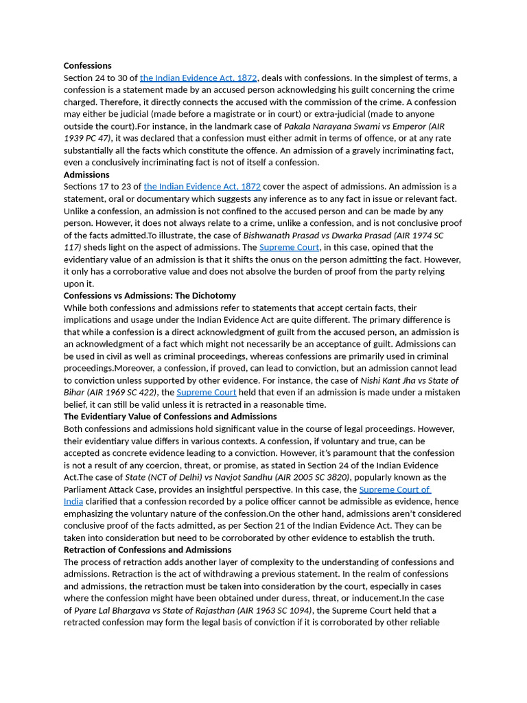 Confessions | PDF | Confession (Law) | Evidence (Law)