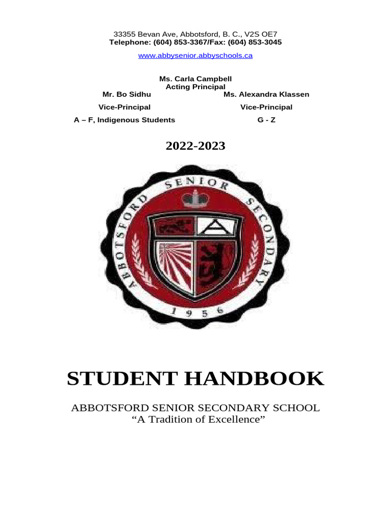 22-23 Student Handbook With Schedule | PDF | Academic Dishonesty | Clothing