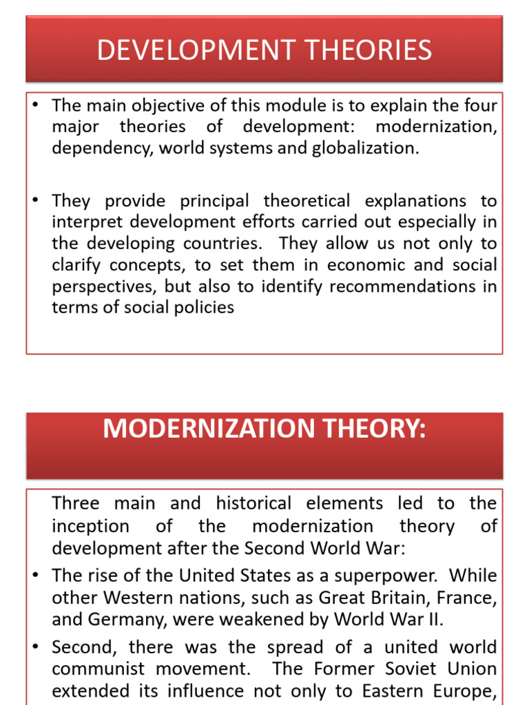 Development Theories Notice | PDF | World Systems Theory | Modernization Theory