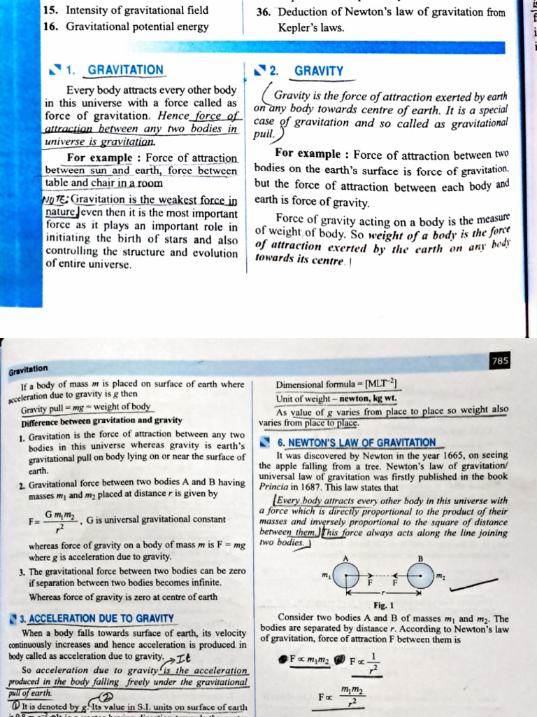 Gravitation Part 1 | PDF